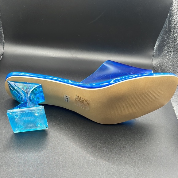 SHEIN | Shoes | Clear Strap Pyramid Heeled Mule Sandals | Poshmark